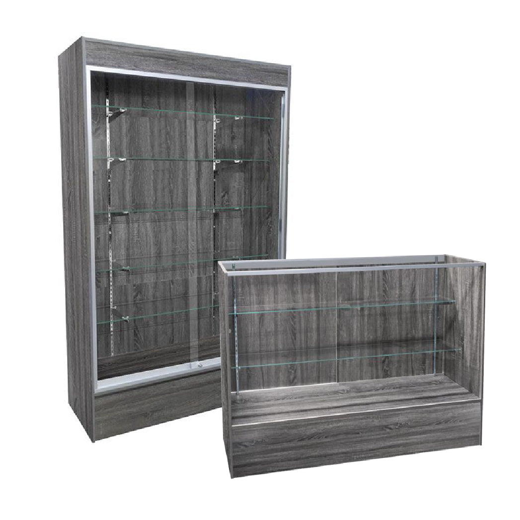 Rustic Grey Finish Retail Display cases, Wall Cases, Cash Registers ...