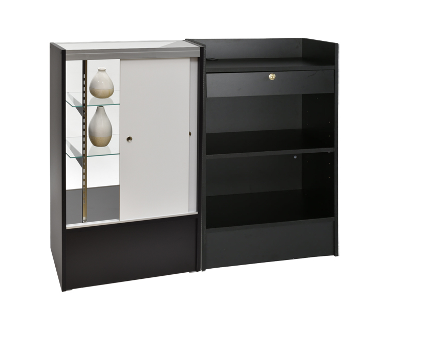 24"L Glass Display Case & 24"L POS Cash Register Counter | Now Displays