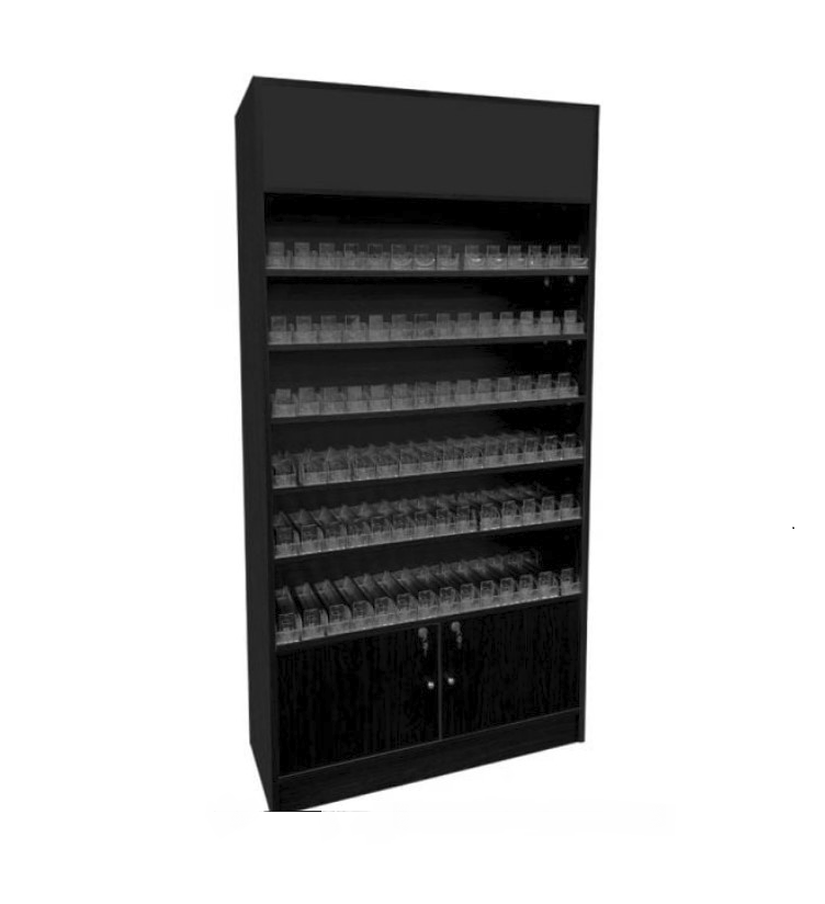 Shop Cigarette Wall Case Display Cabinet- Black | Now Displays