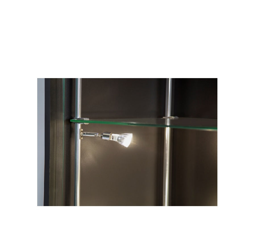 40"L Black Rectangular Wall Case- Fully Assembled - LED Lighted Glass ...