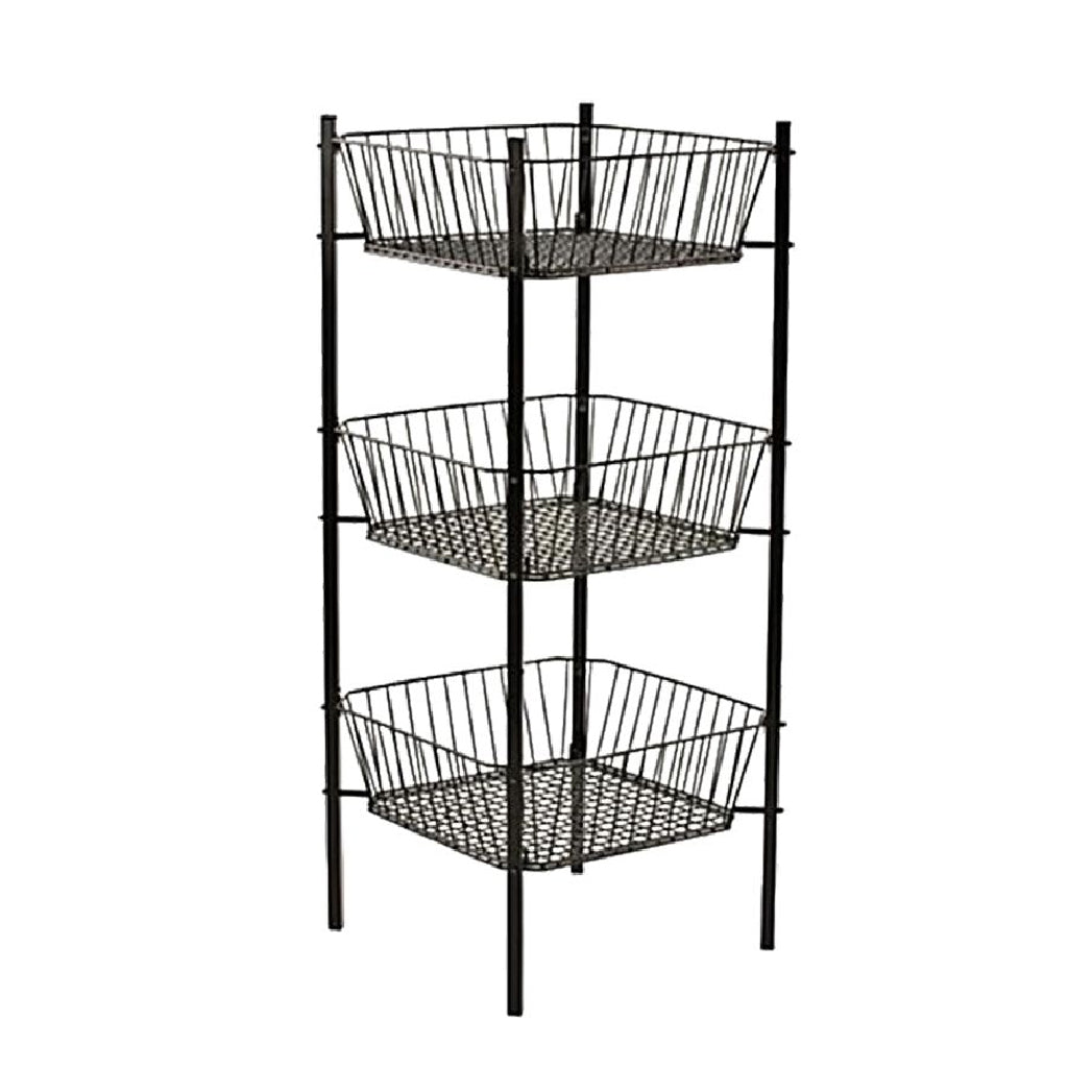 3-Tier Square Wire Basket Display | Now Displays