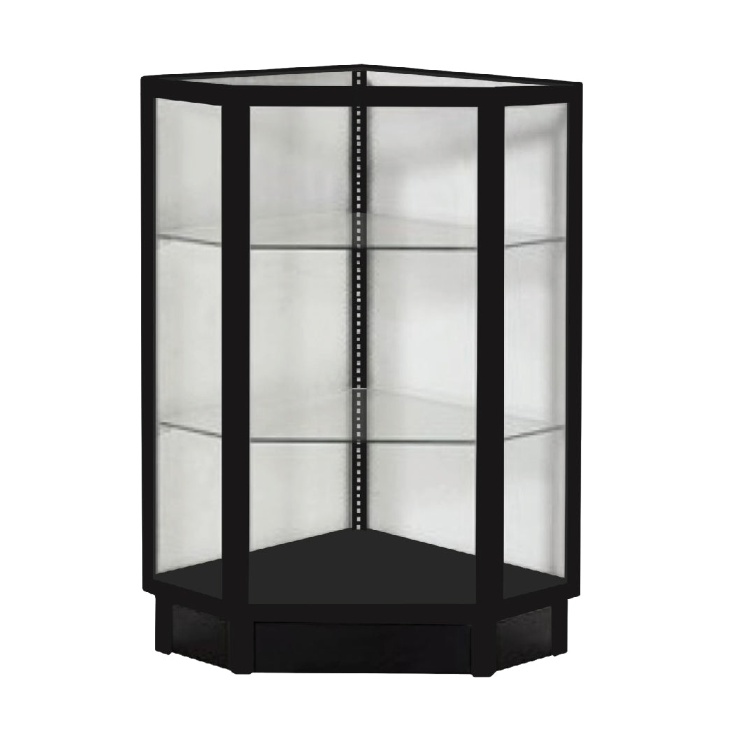 Shop Black Framed Corner Filler Glass Case | Now Displays