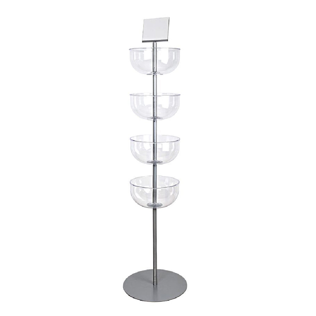 4-Tier Rotating Acrylic Bowl Display | Now Displays