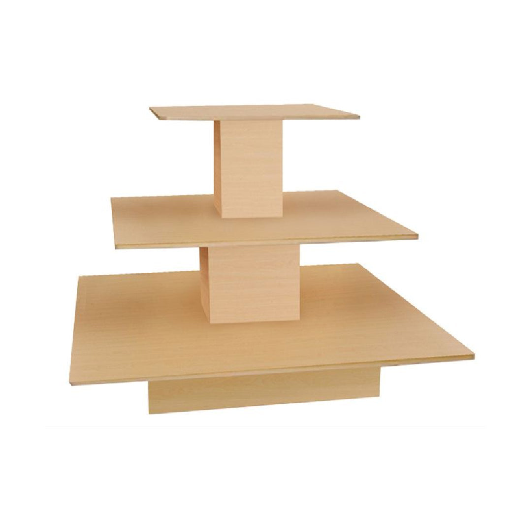 3-Tier Wood Square Display Table | Now Displays