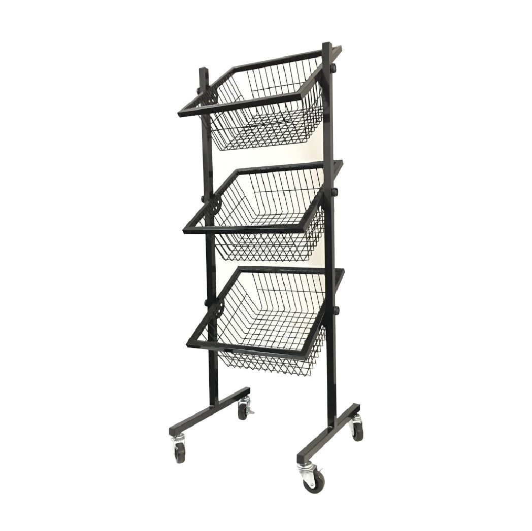3-Tier Tilted Wire Basket Display | Now Displays