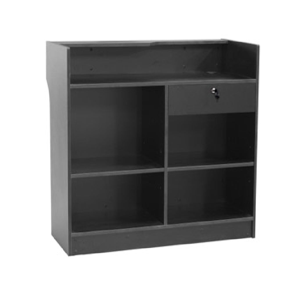 Shop Black Ledgetop Cash Counter W/Slatwall Front - Full Vision Black ...