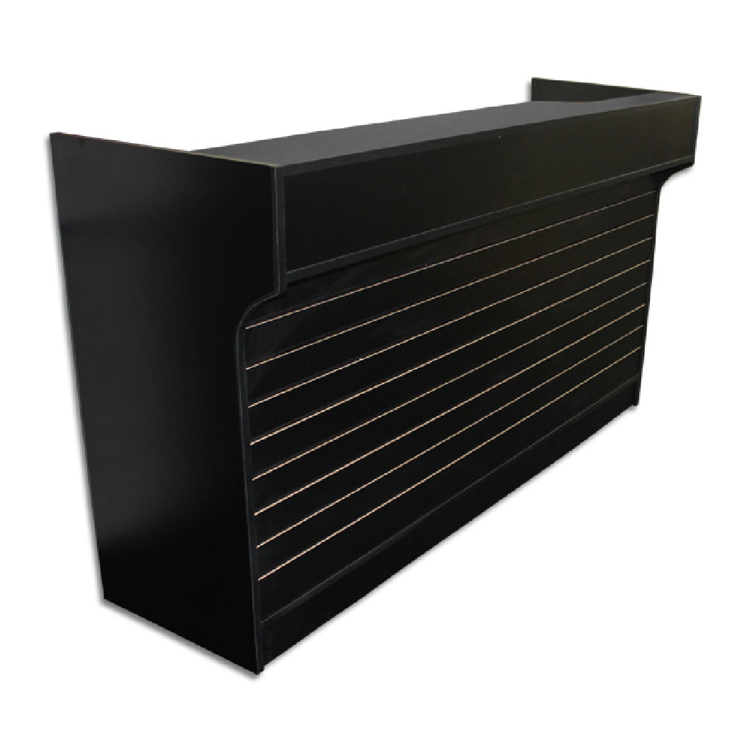 Shop Black Ledgetop Cash Counter W/Slatwall Front - Full Vision Black ...
